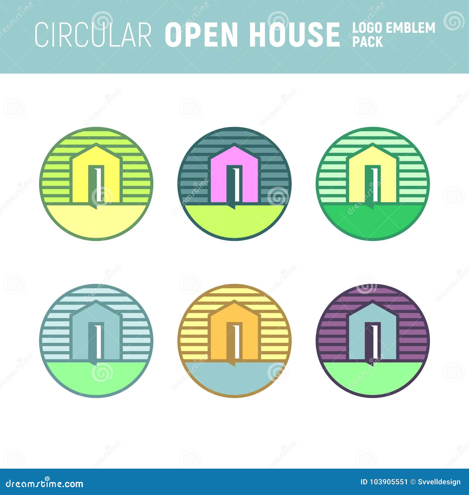 Circular Open House Logo Emblem Vector Graphic Stock Vector ...