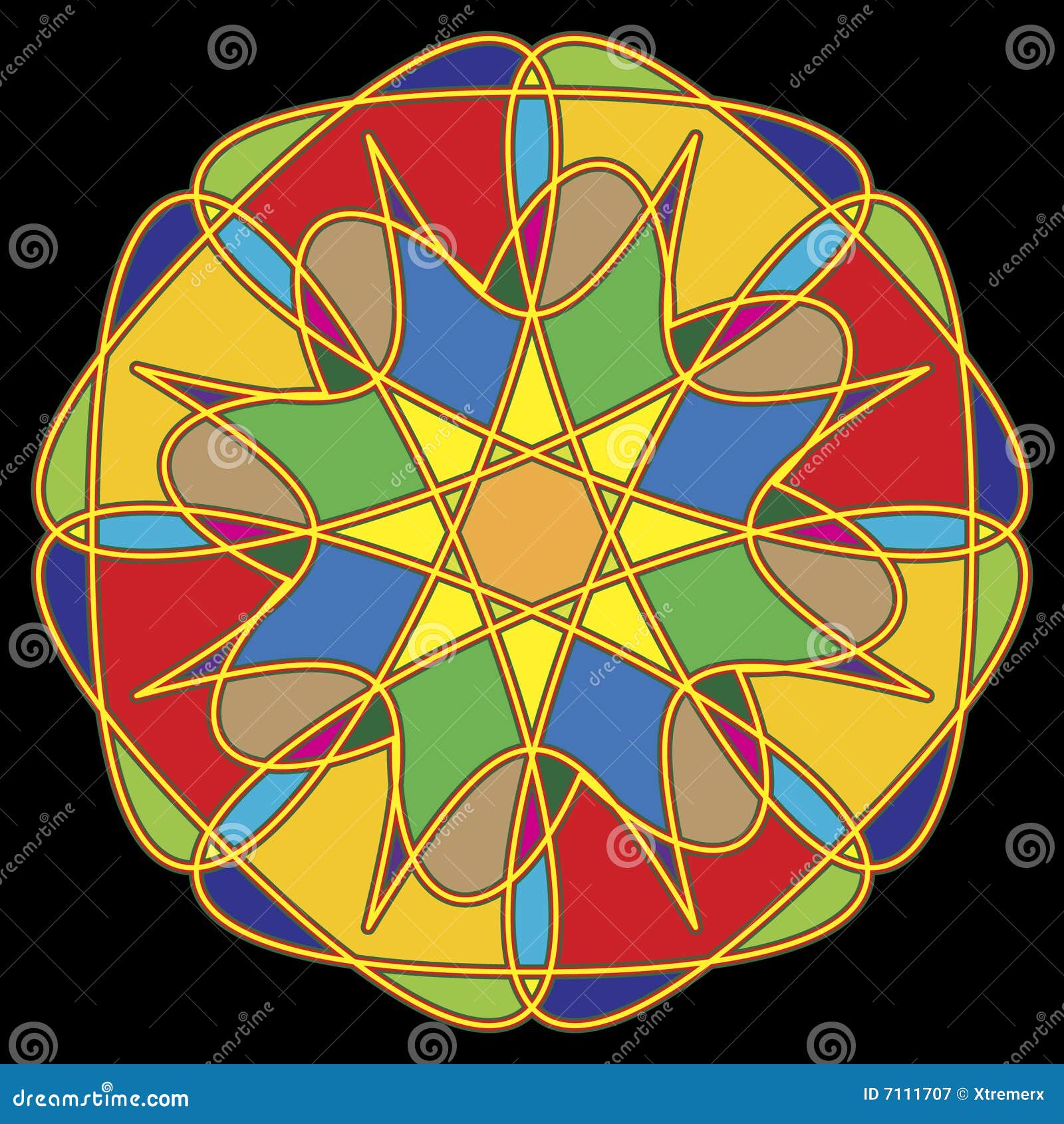 Circular ornament. stock vector. Illustration of illuminated - 7111707