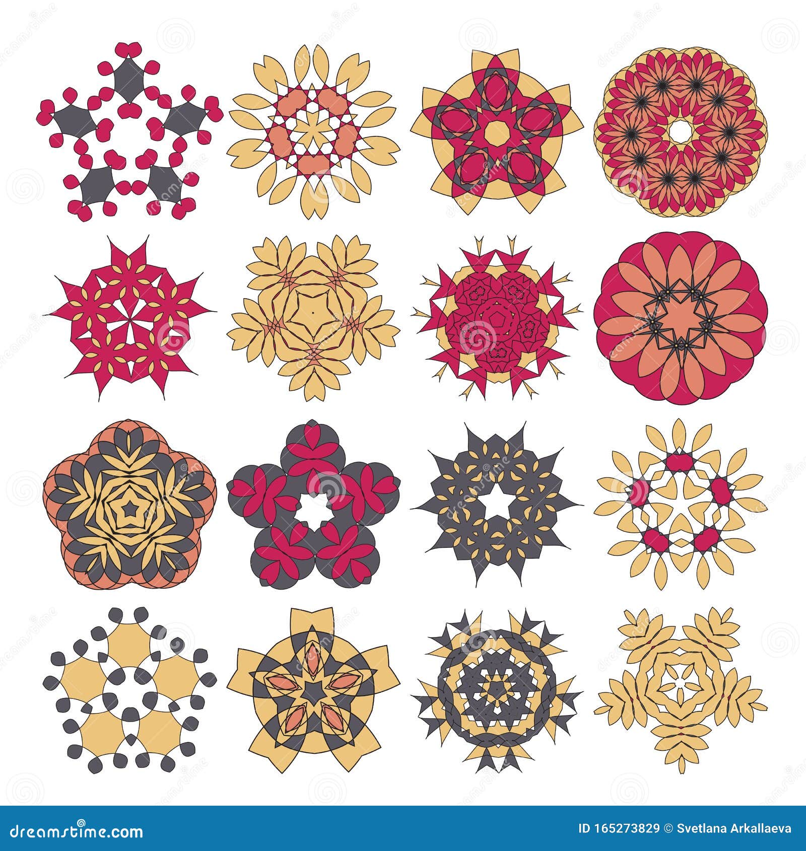 Circular Ornament Design on a White Background Stock Illustration ...