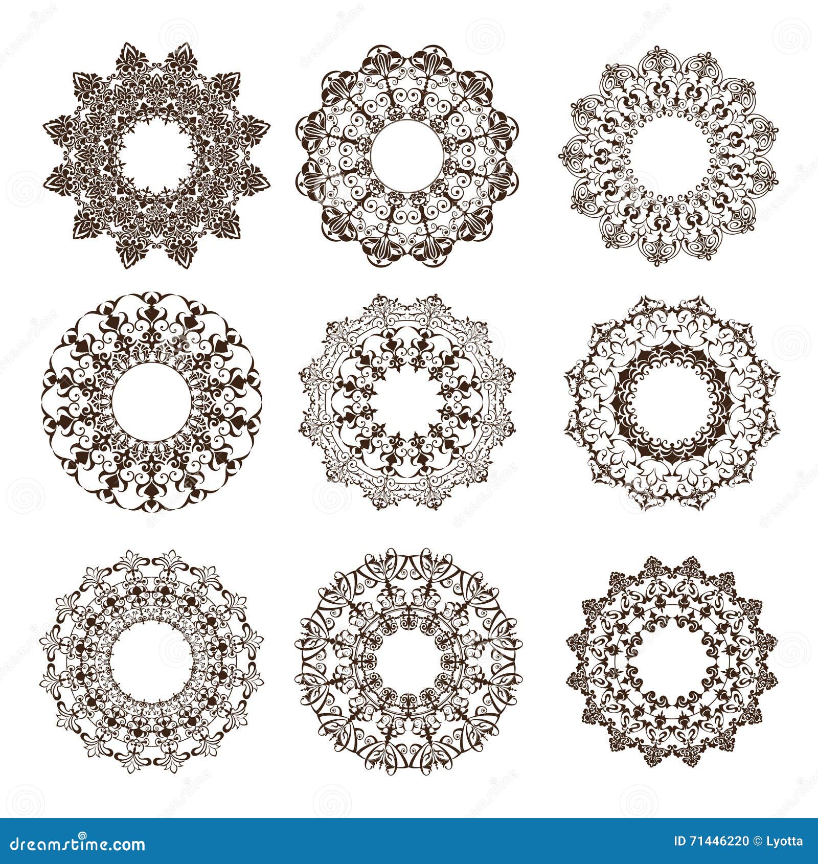 The Circular Ornaments Mandala Vintage with Floral Elements Stock ...