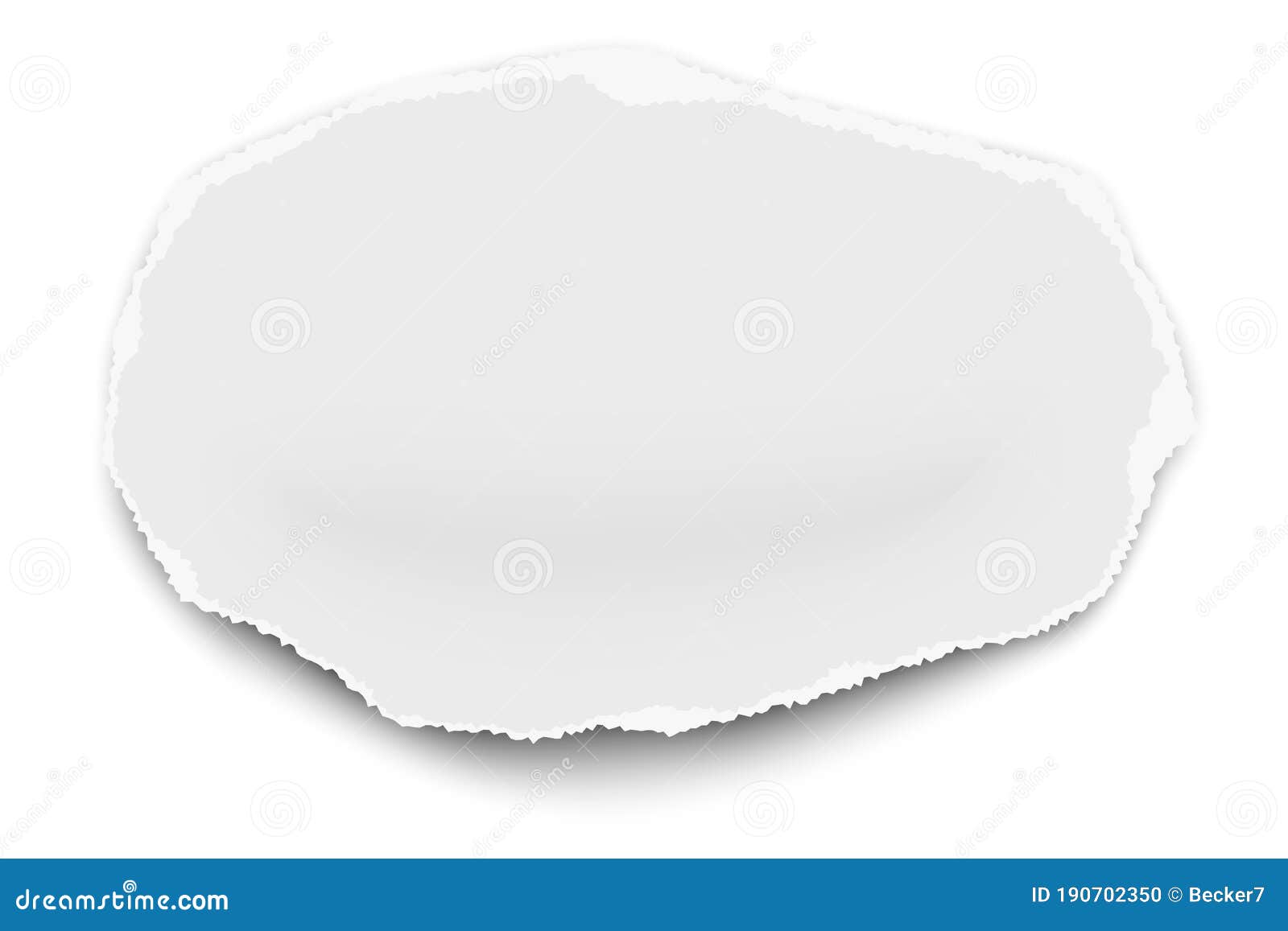 Circular Oval Vector Torn Paper Wisp with Soft Shadow Isolated on White ...
