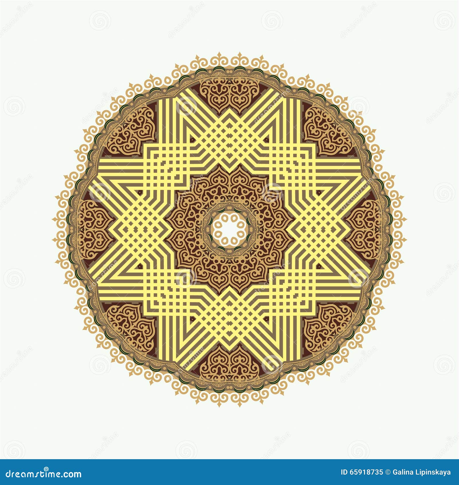 Circular Pattern in Arabic Style Stock Vector - Illustration of mosque ...