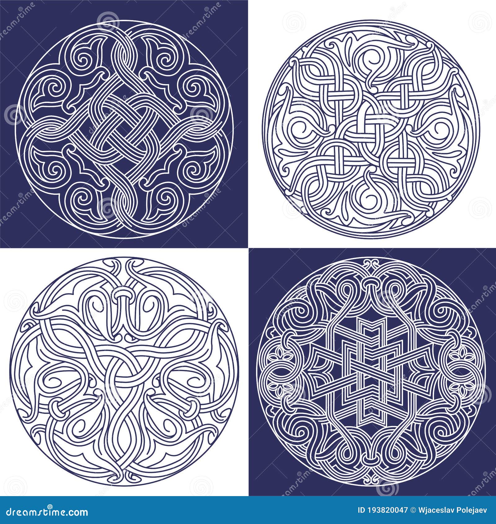 Byzantine Pattern , Floral Ornament In Euroean Style Cartoon Vector ...