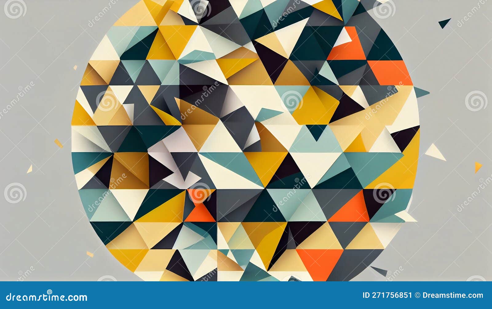 Interlocking Geometries A Symphony Of Red Blue And Gray AI Generated ...