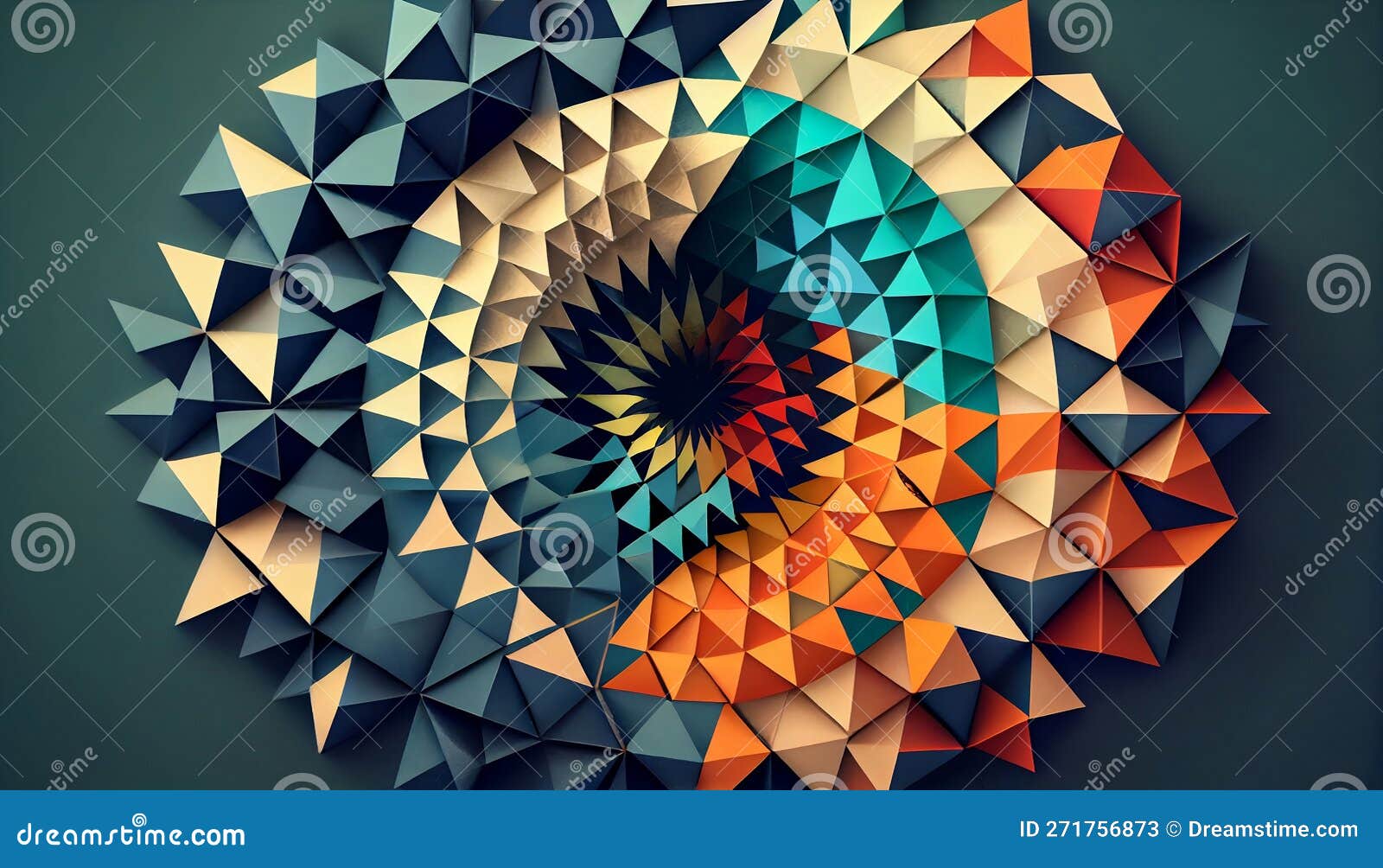 Interlocking Geometries A Symphony Of Red Blue And Gray AI Generated ...