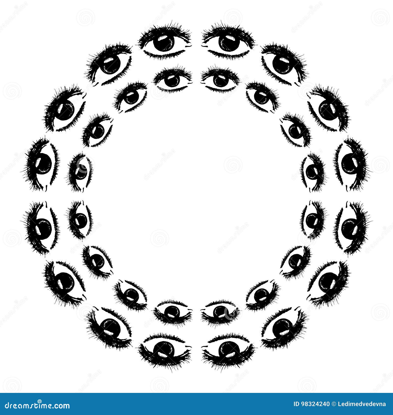 Circular Pattern of the Eye. Vector Illustration. Drawing by Hand ...