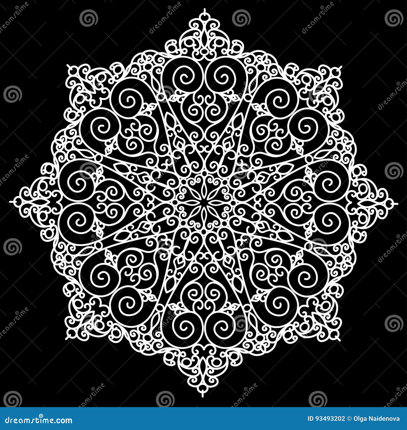 Circular Pattern with Flowers from Lace Stock Vector - Illustration of ...