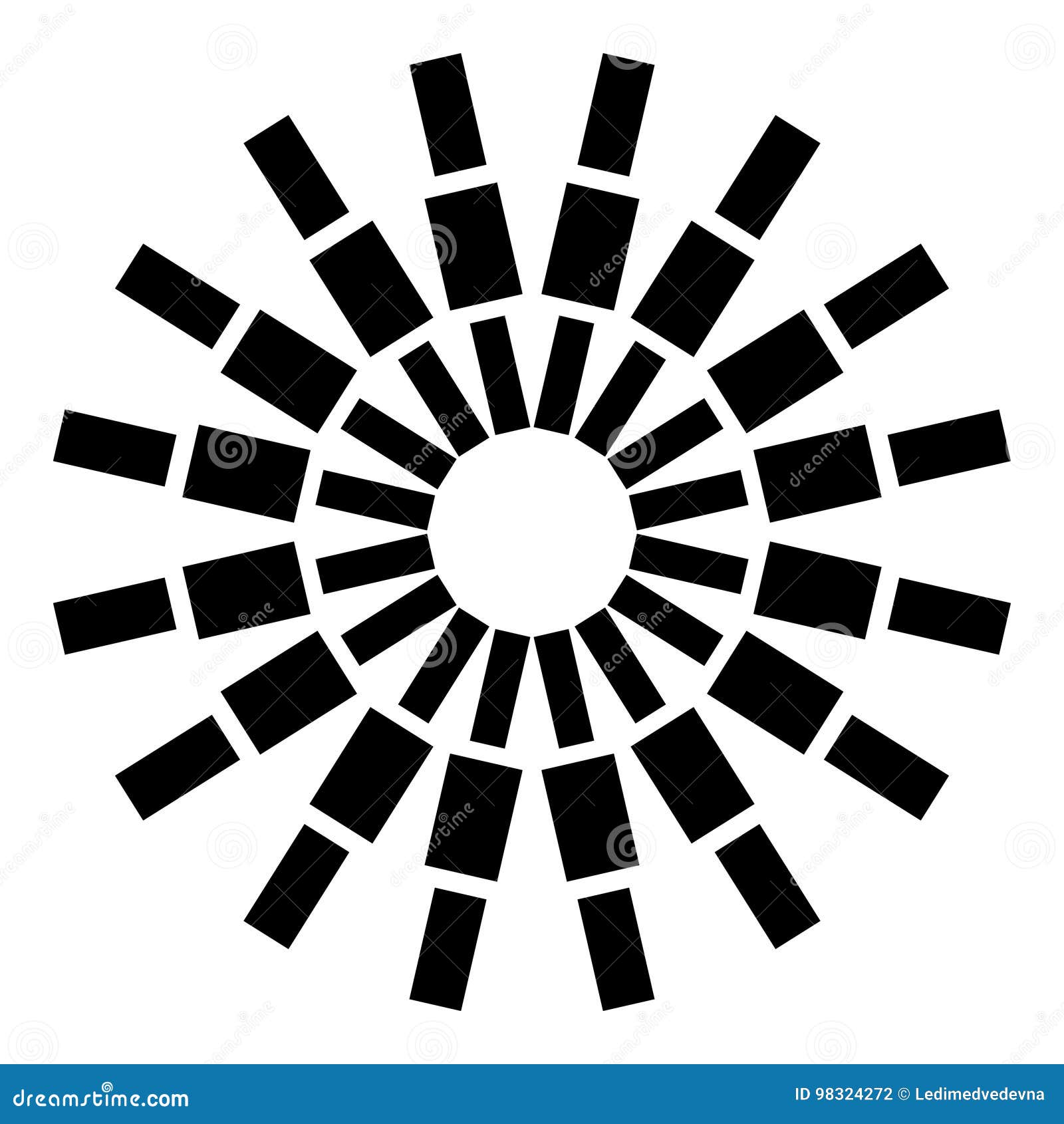 Circular Pattern in the Form of Rays from Rectangles. Vector ...