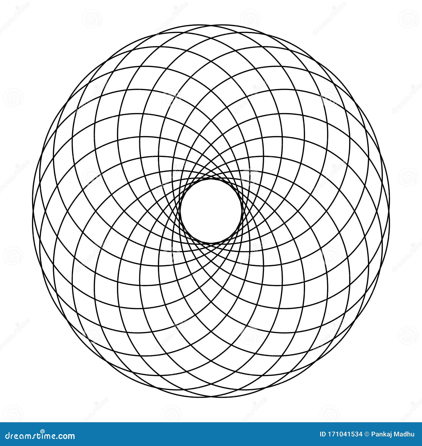 The Circular Pattern, Geometric Mandala. Black and White Vector ...