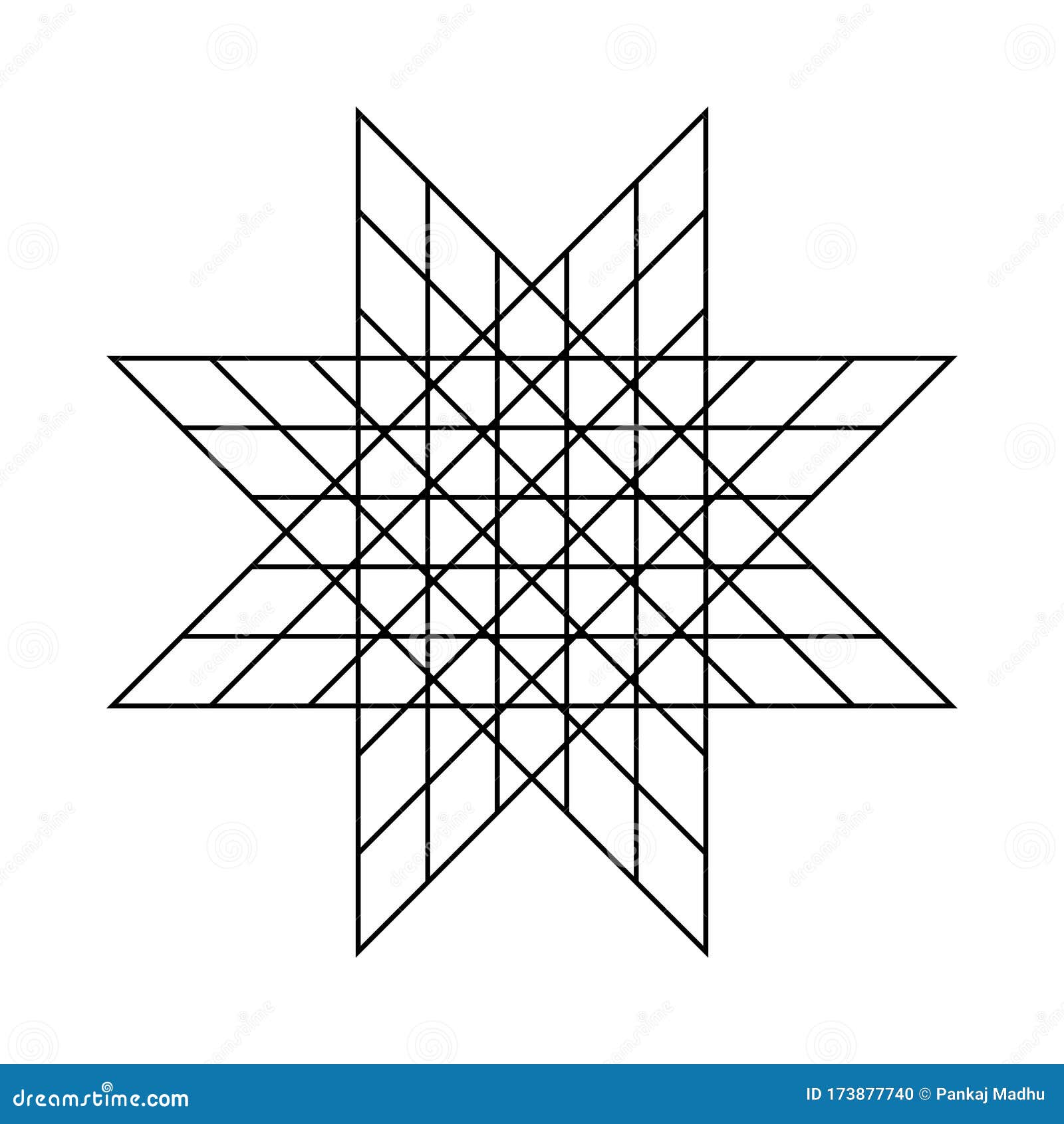 The Circular Pattern, Geometric Mandala. Intersecting Straight Line ...