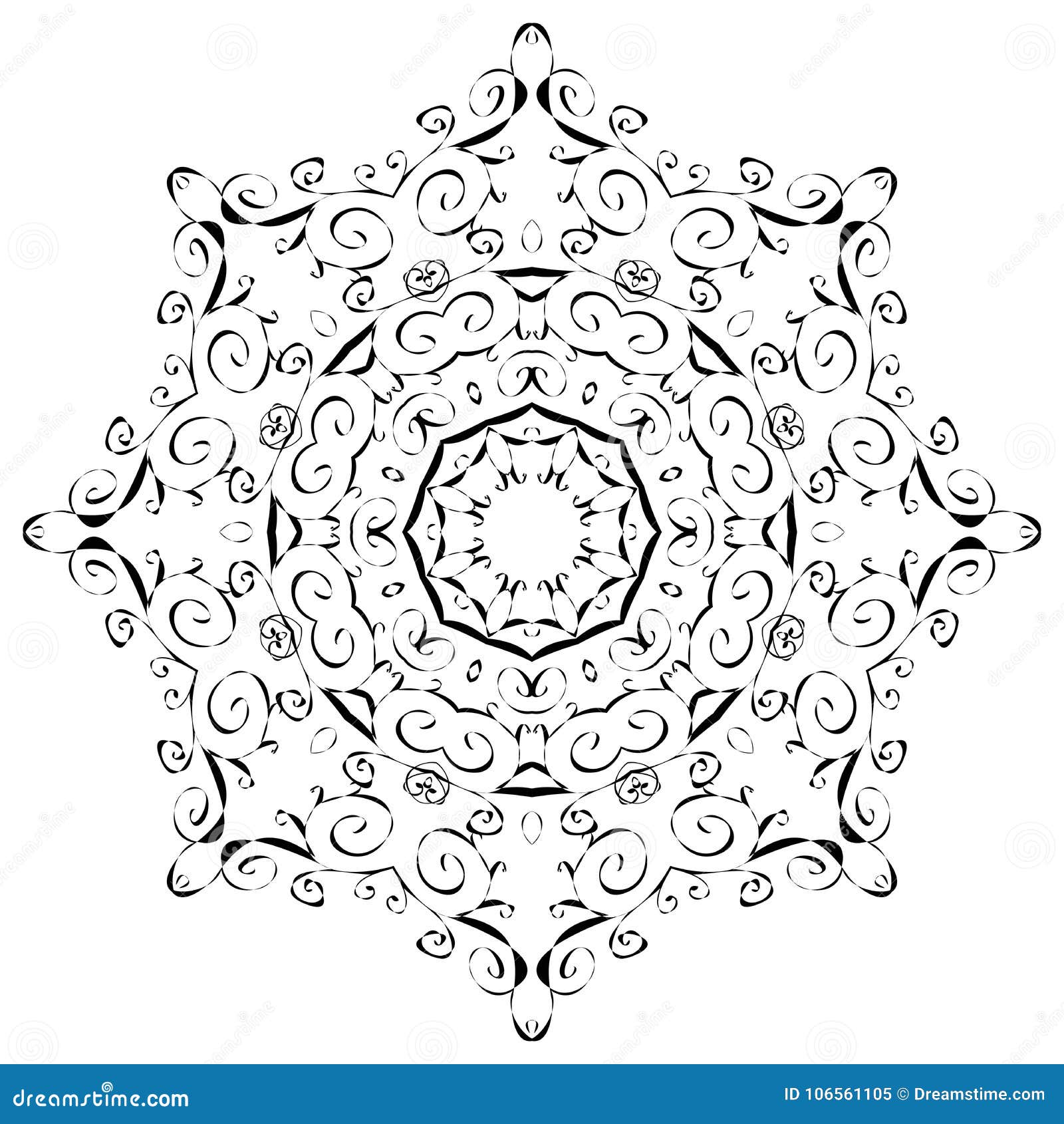 A Circular Pattern of Hand Drawn Swirls Stock Vector - Illustration of ...