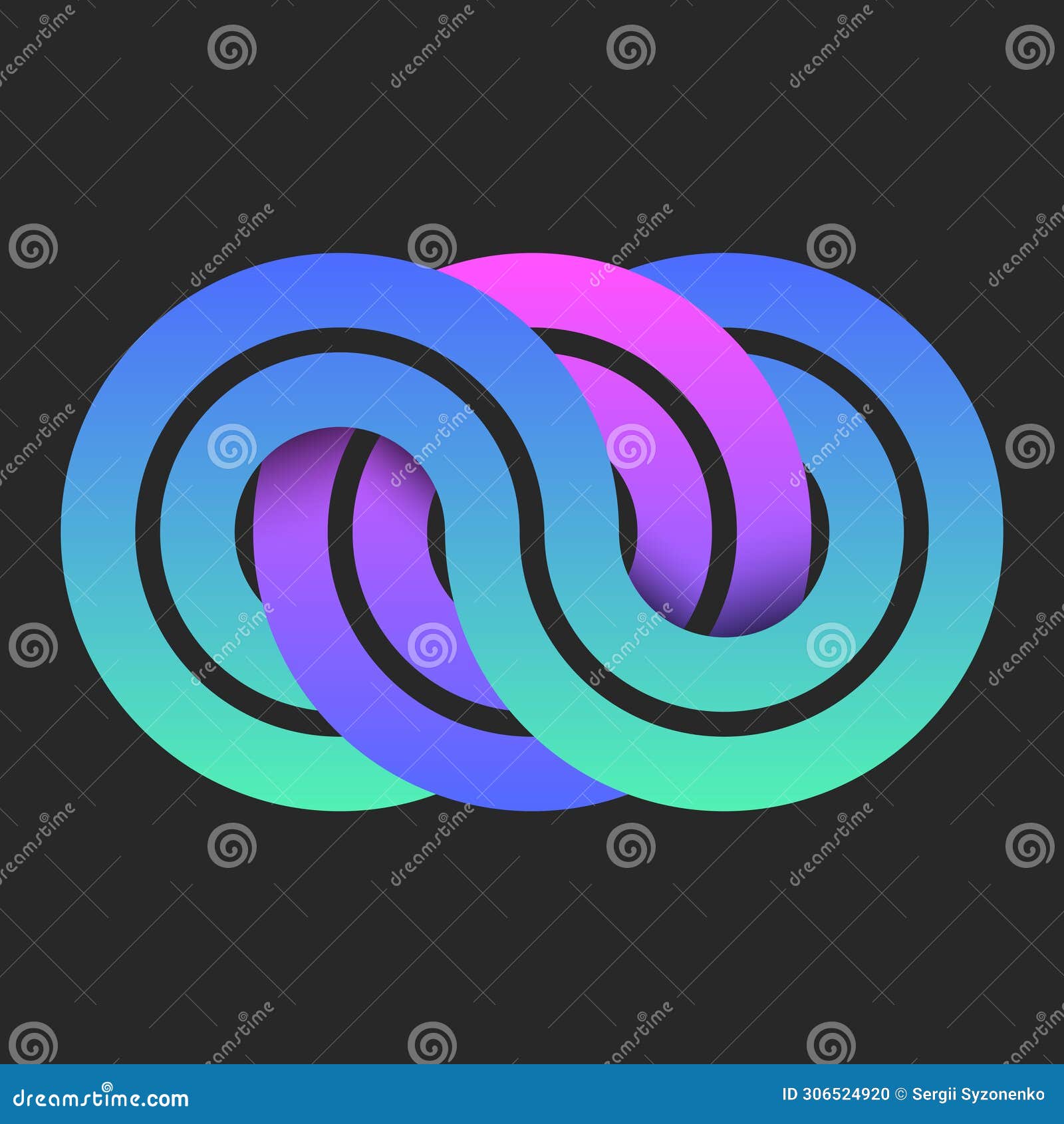 Circular Pattern Logo or Infinity Symbol from Round Links Weaving ...
