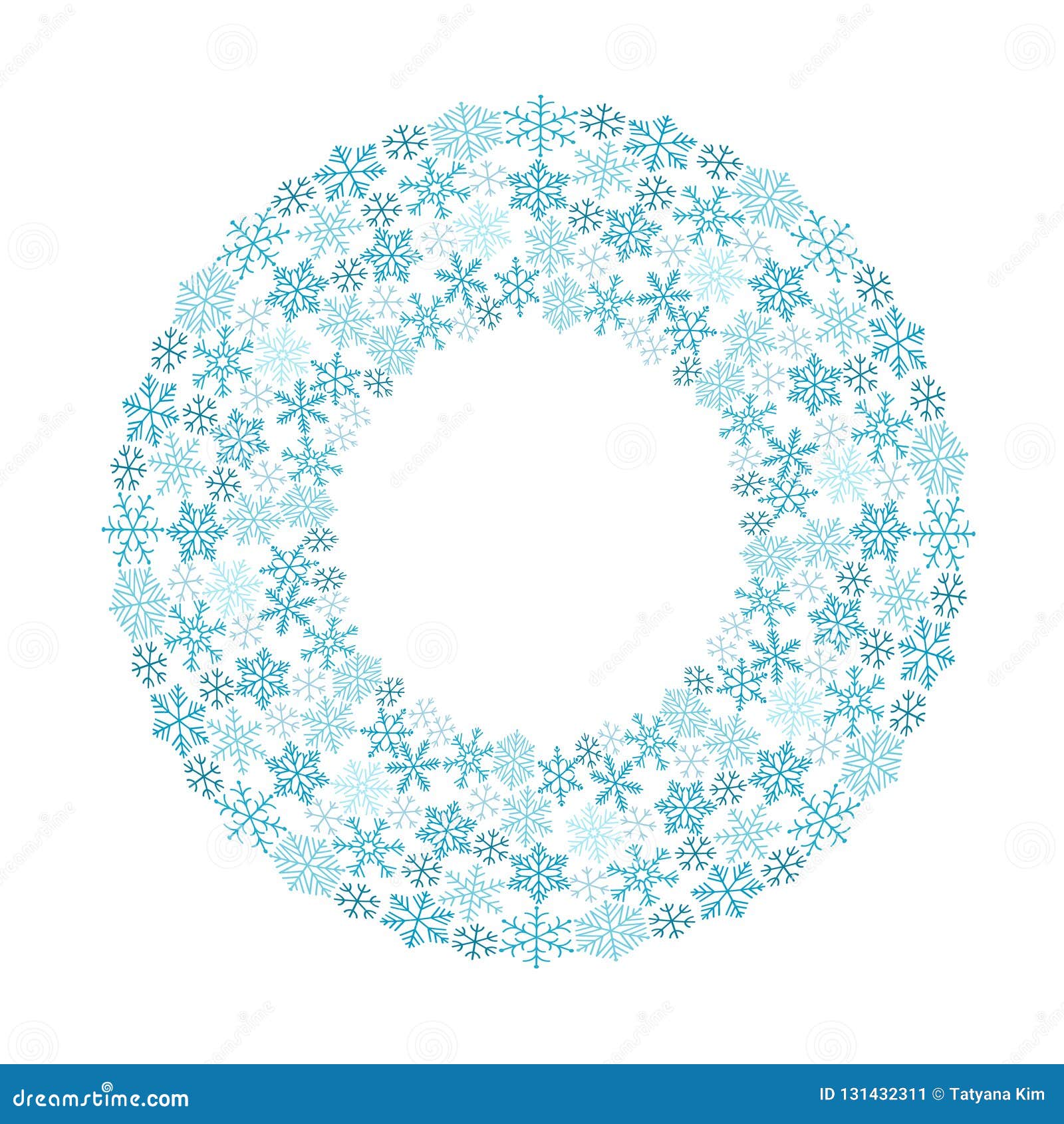 Circular Pattern of Snowflakes. Vector Illustration Stock Illustration ...