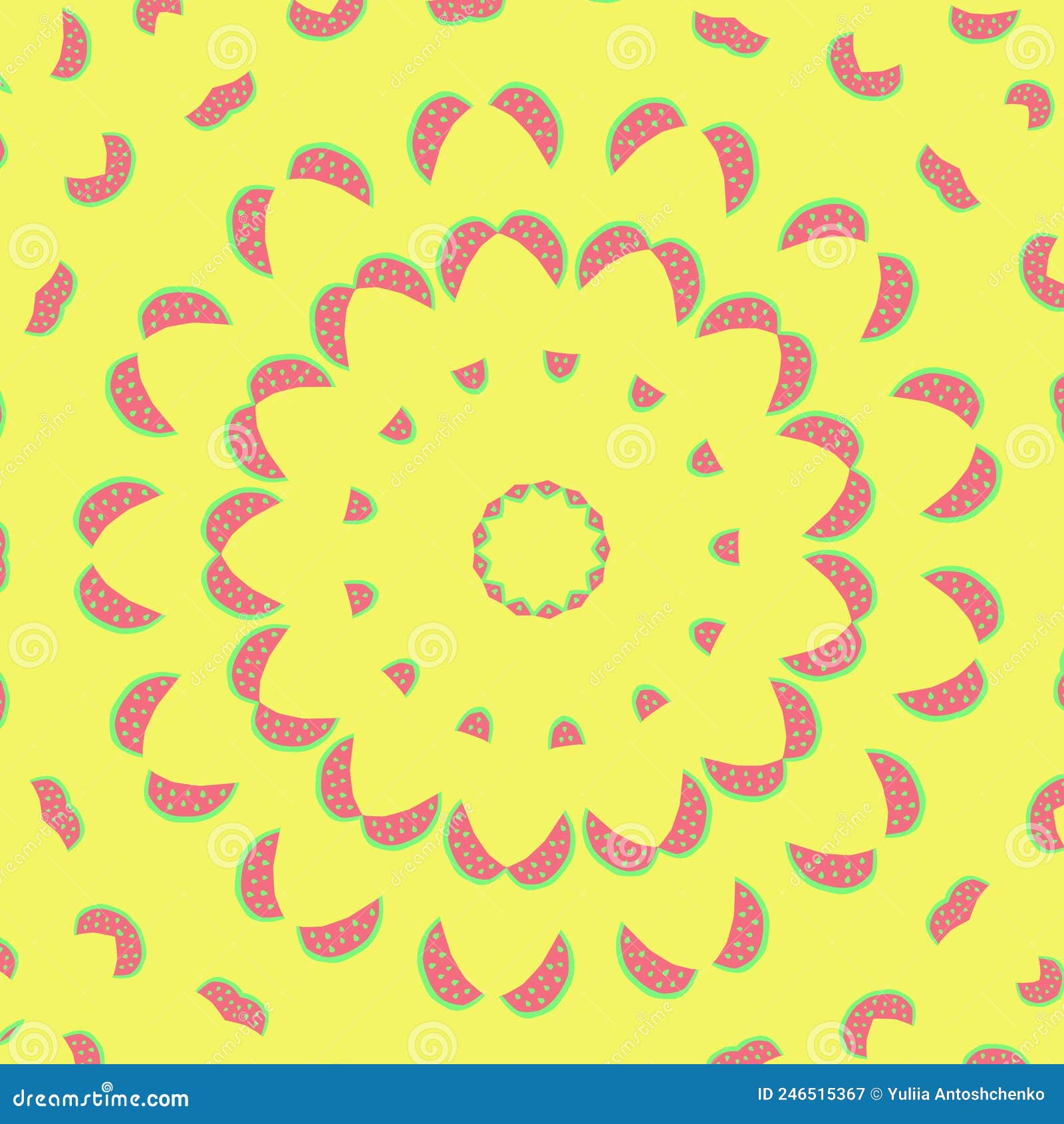 Circular Pattern with Watermelon Slices . Stock Vector - Illustration ...