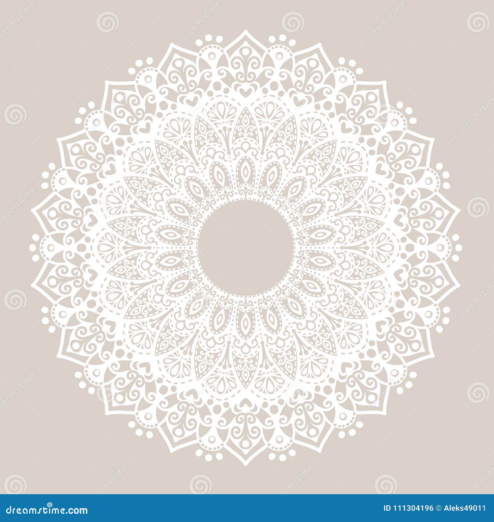 Circular Pattern in White Color Stock Vector - Illustration of oriental ...