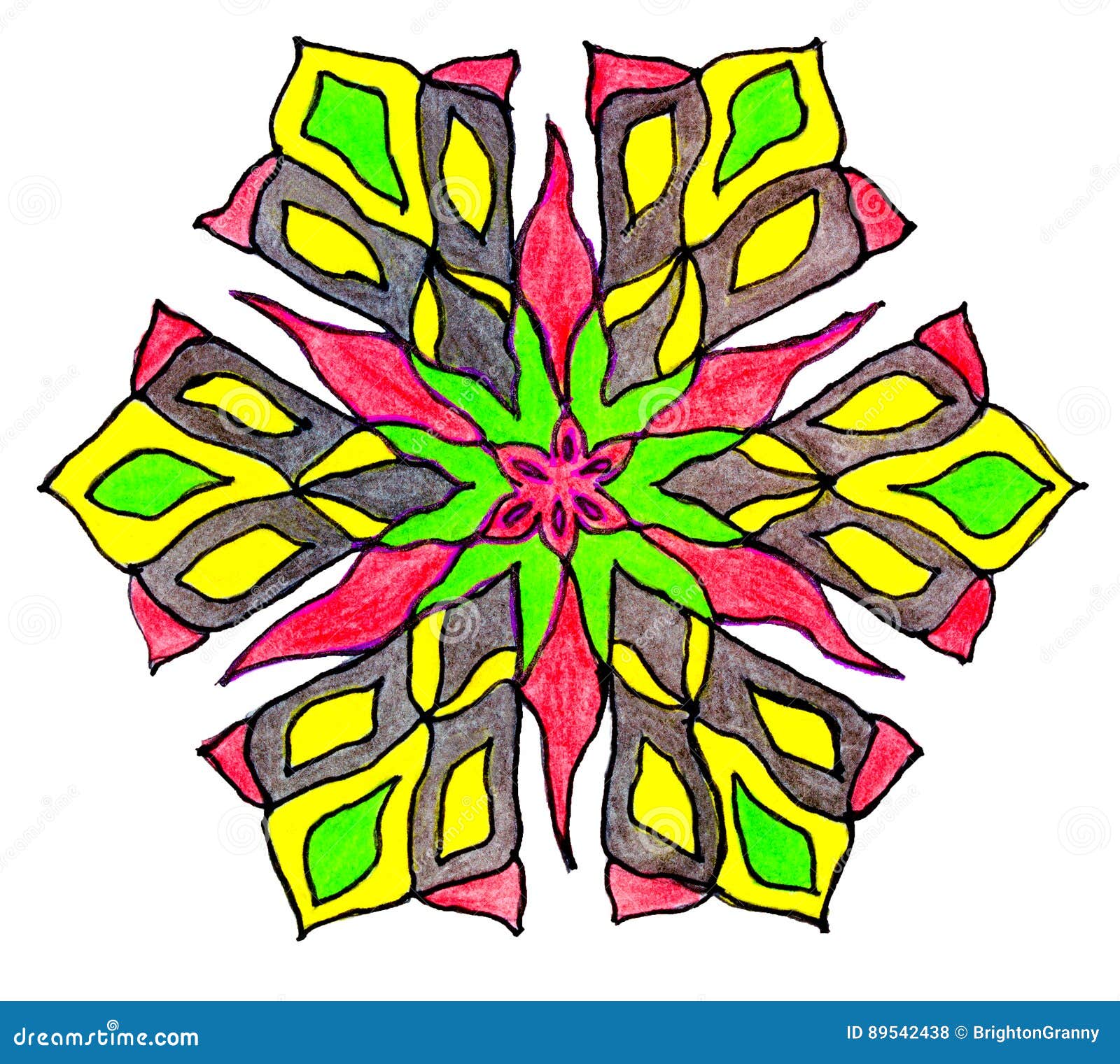 Circular Patterned Drawing. Stock Illustration - Illustration of ornate ...