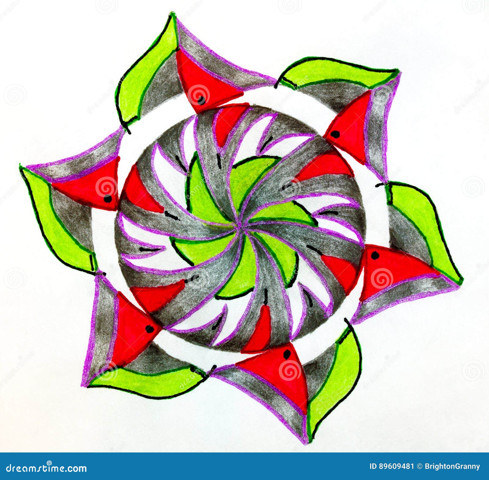 Circular Patterned Drawing. Stock Illustration - Illustration of ...