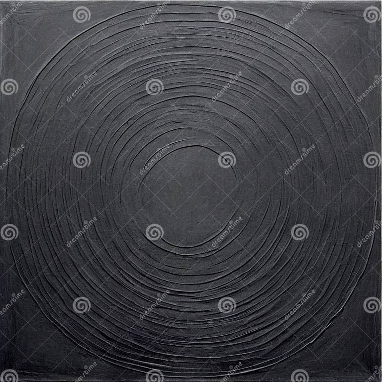 Circular Patterns Emerge from Textured Black Surface in Abstract Art ...
