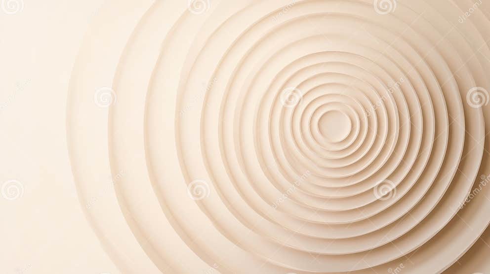 Circular Patterns in Soft Beige Tones Showcasing Concentric Circles and Smooth Textures in a ...