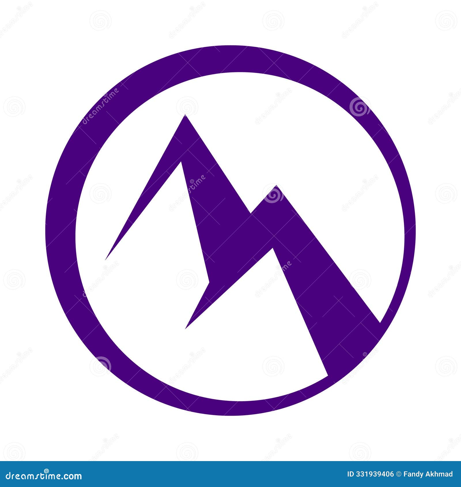Circular Peak Summit Circle Mountain Logo Design Vector Illustration ...