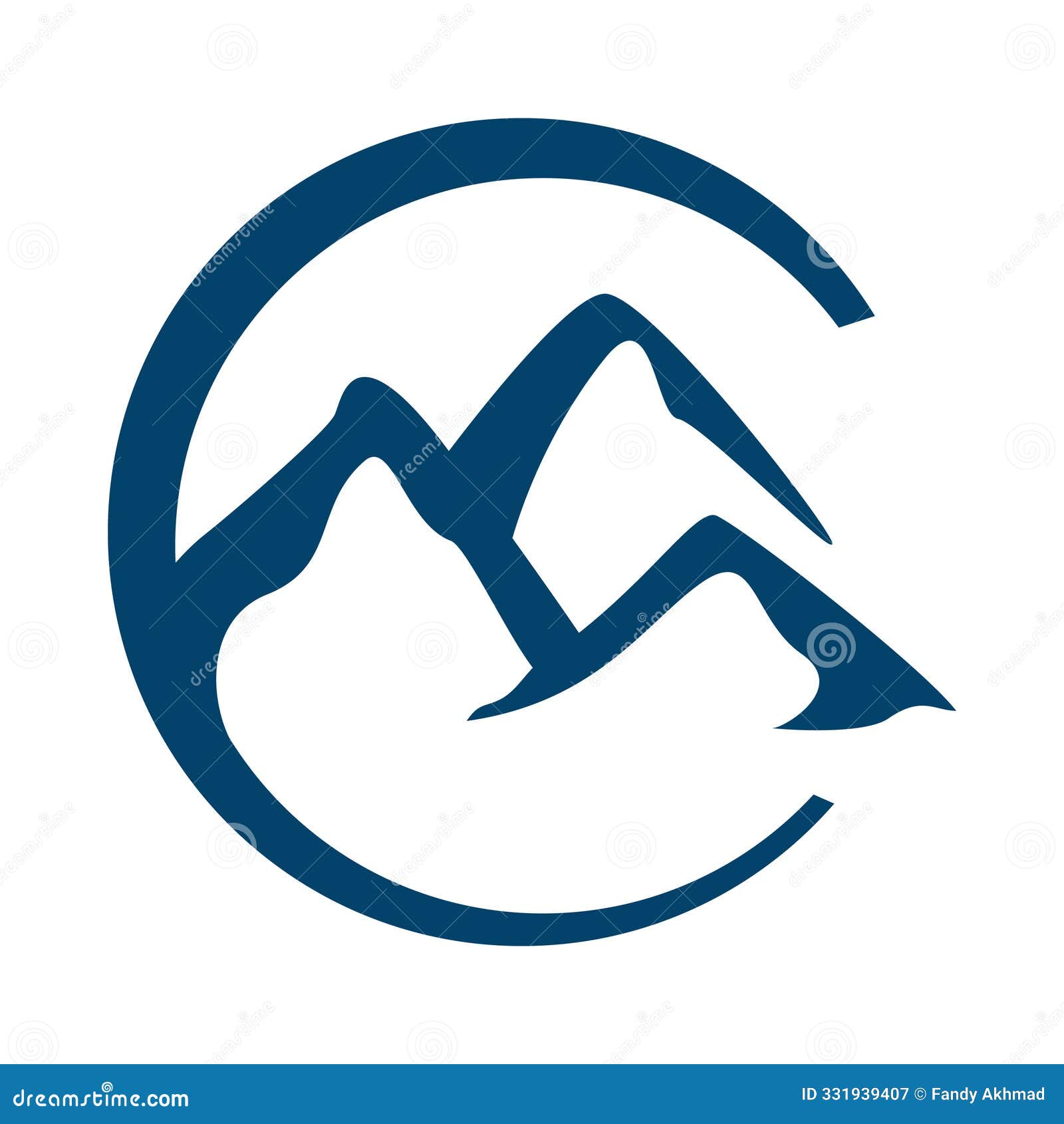 Circular Peak Summit Circle Mountain Logo Design Vector Illustration ...