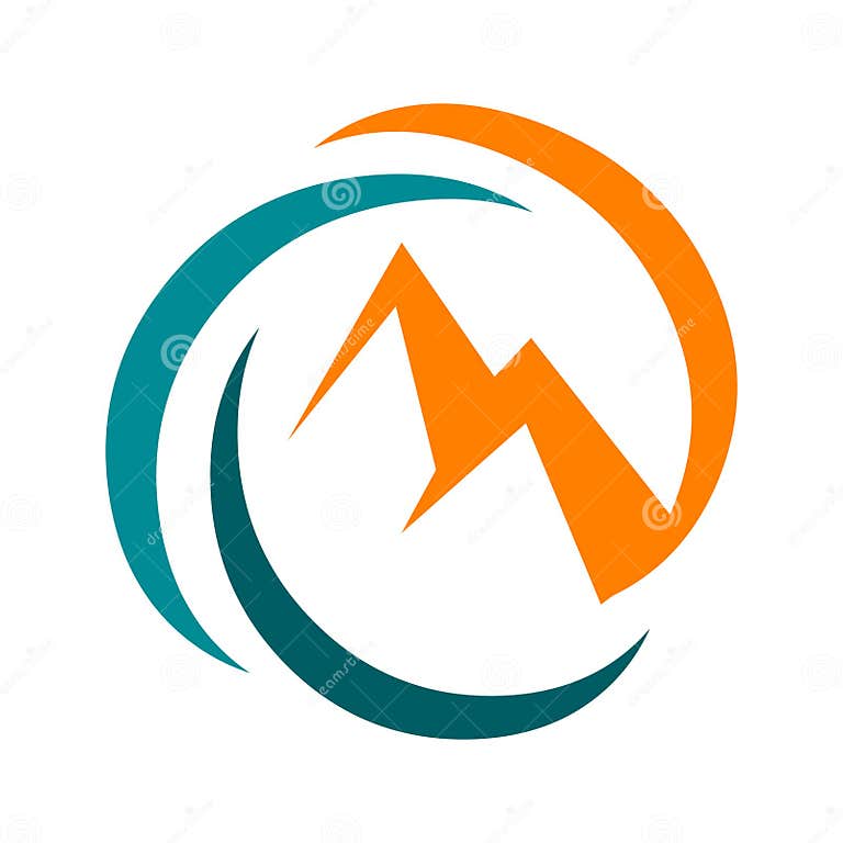 Circular Peak Summit Circle Mountain Logo Design Vector Illustration ...