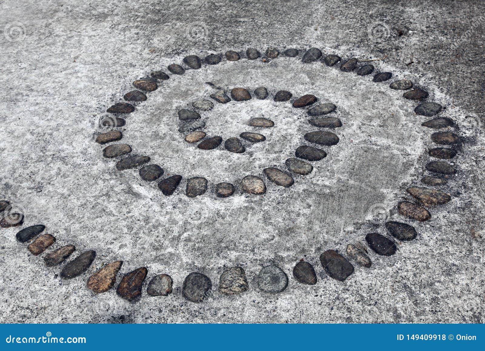Circular Pebble Arrangement in Gray Stock Photo - Image of animal ...