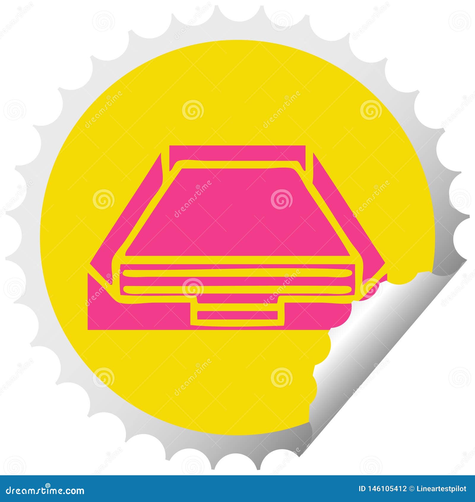 Circular Peeling Sticker Cartoon of a in Box Stock Vector ...