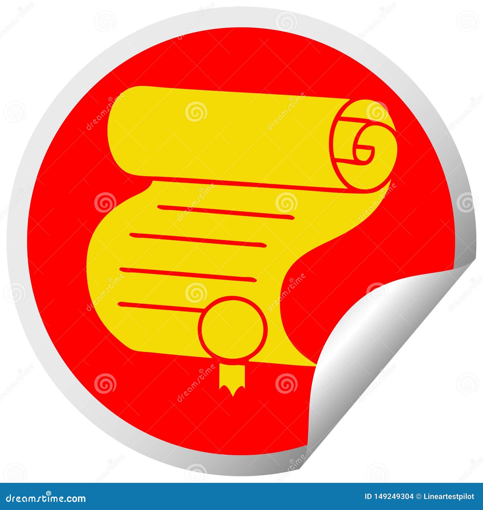 Circular Peeling Sticker Cartoon Important Document Stock Vector ...