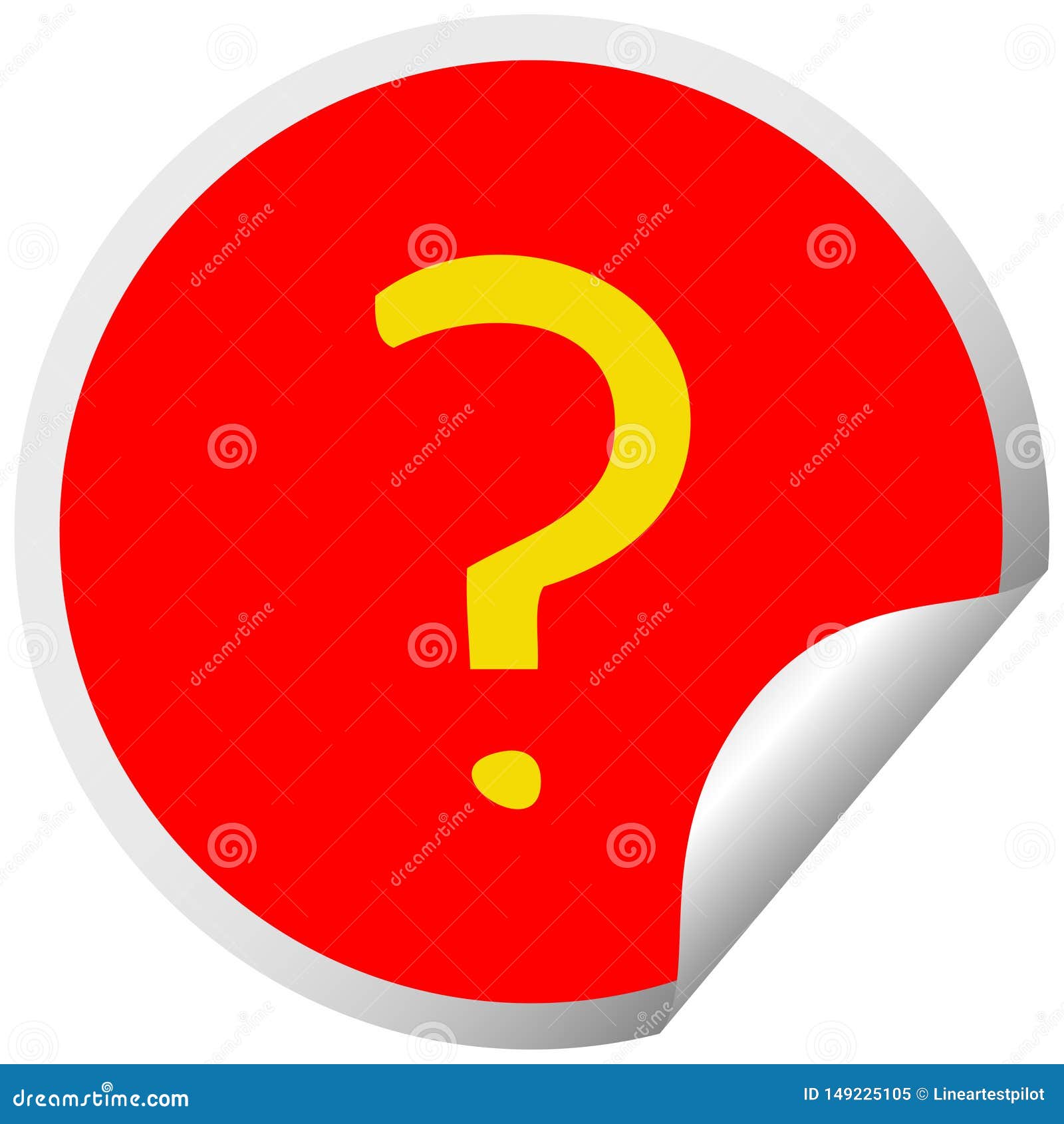 Circular Peeling Sticker Cartoon Question Mark Stock Vector ...