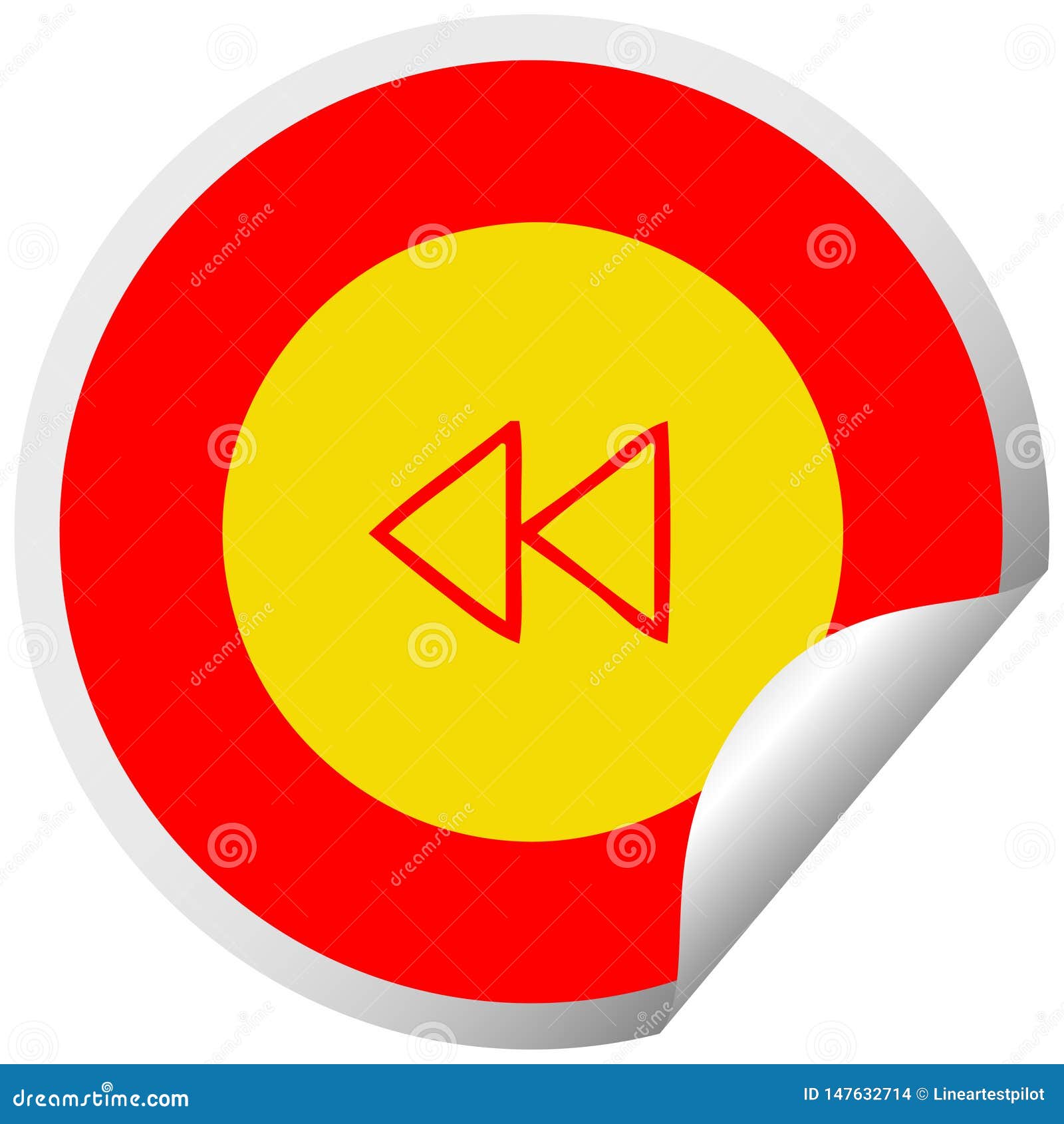 Circular Peeling Sticker Cartoon Rewind Button Stock Vector ...