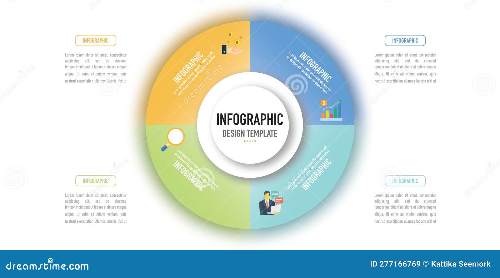 Circular or Pie Chart Infographic for Business Presentation Stock ...