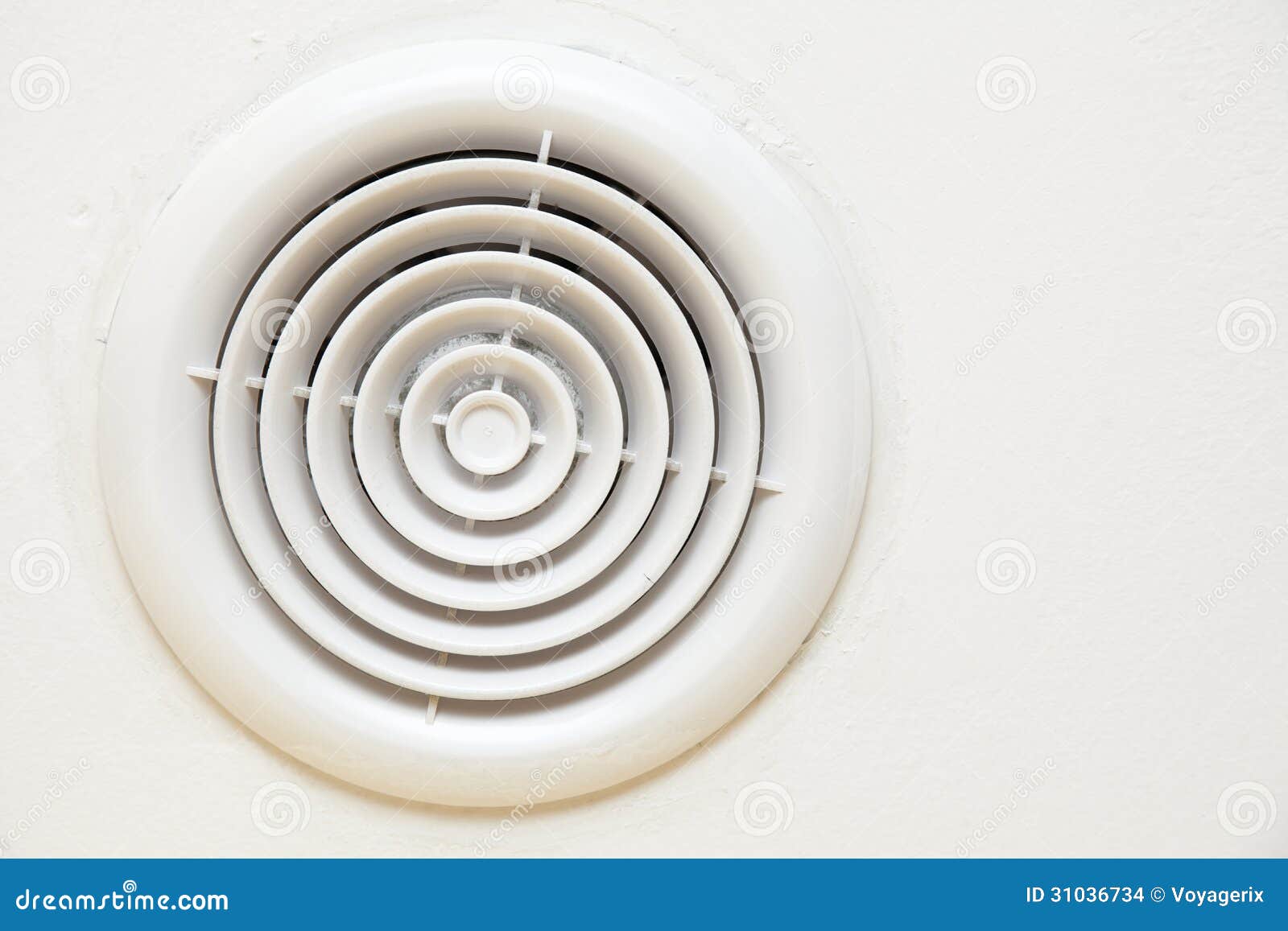 Circular Plastic Air Vent in White Wall Stock Photo - Image of wall ...