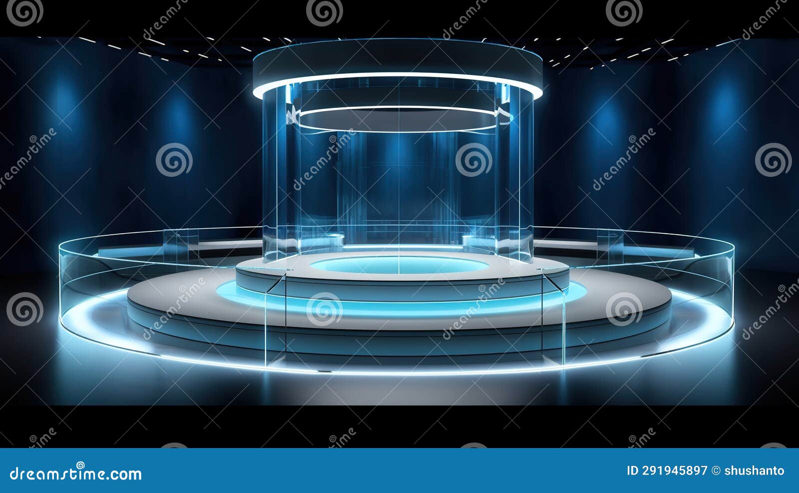 Circular Podium Stage for Visualisation Stock Illustration ...