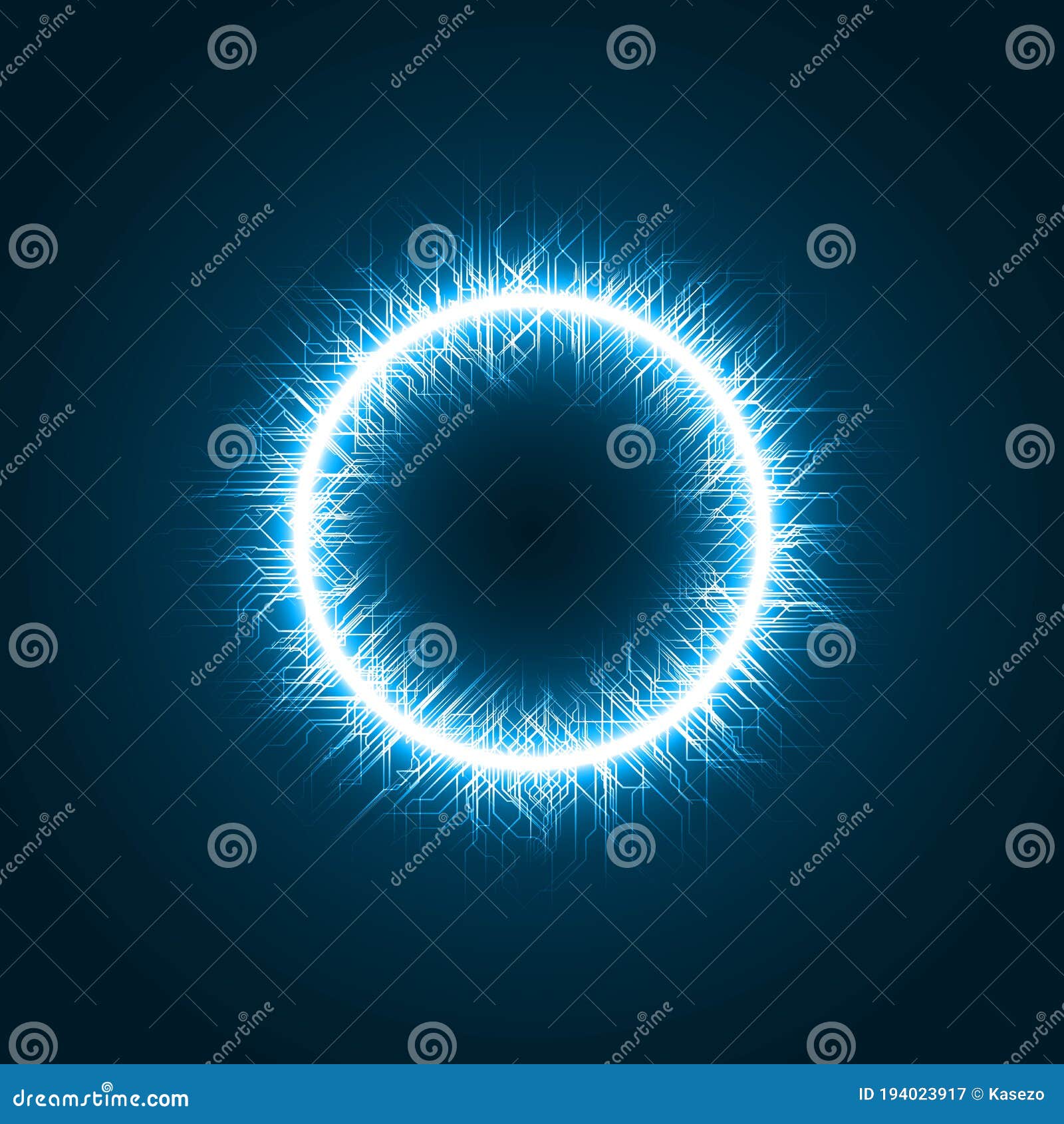 Circular Portal Effect with Linear Tech Lines Stock Vector ...