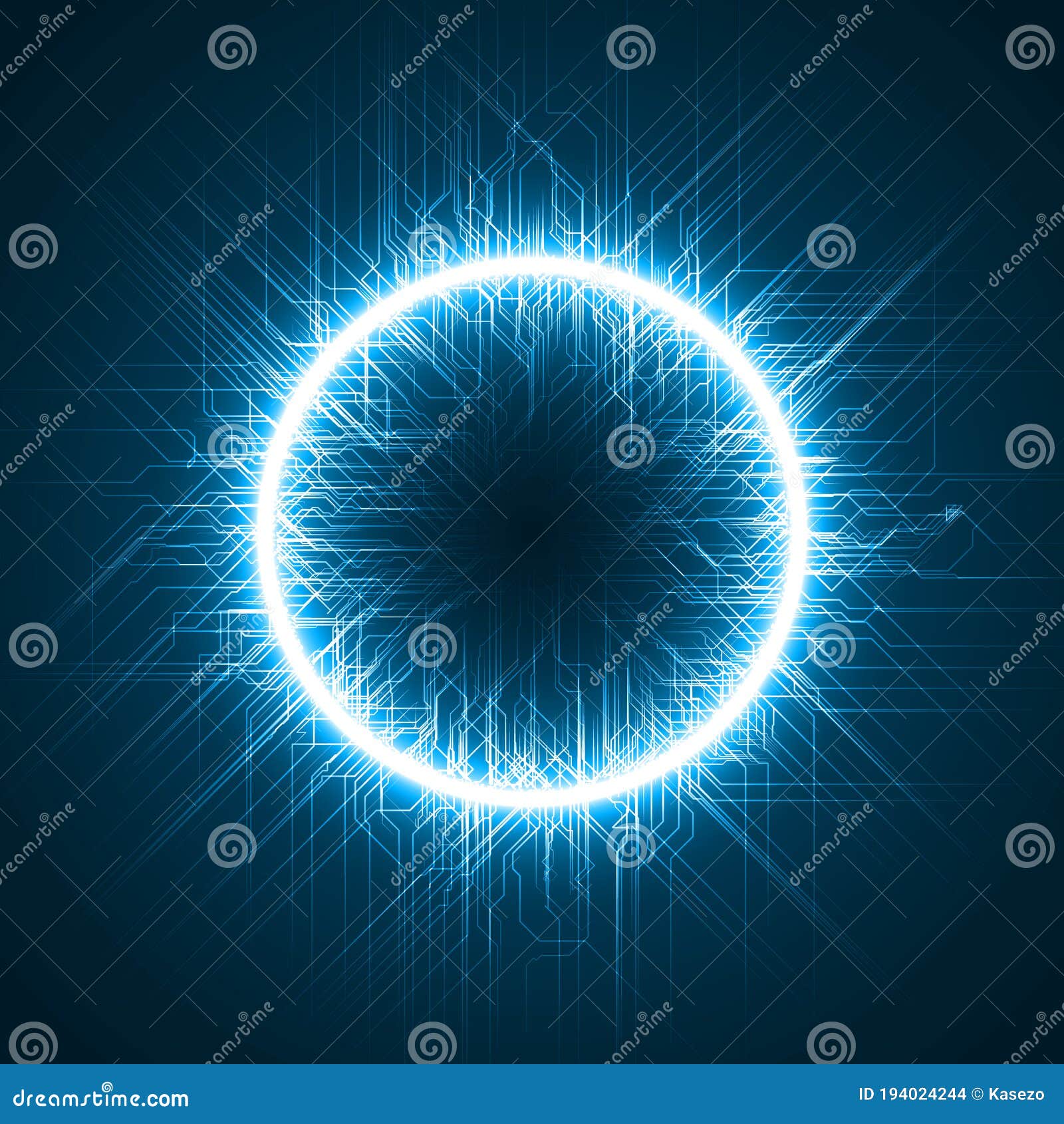 Circular Portal Effect with Linear Tech Lines Stock Vector ...