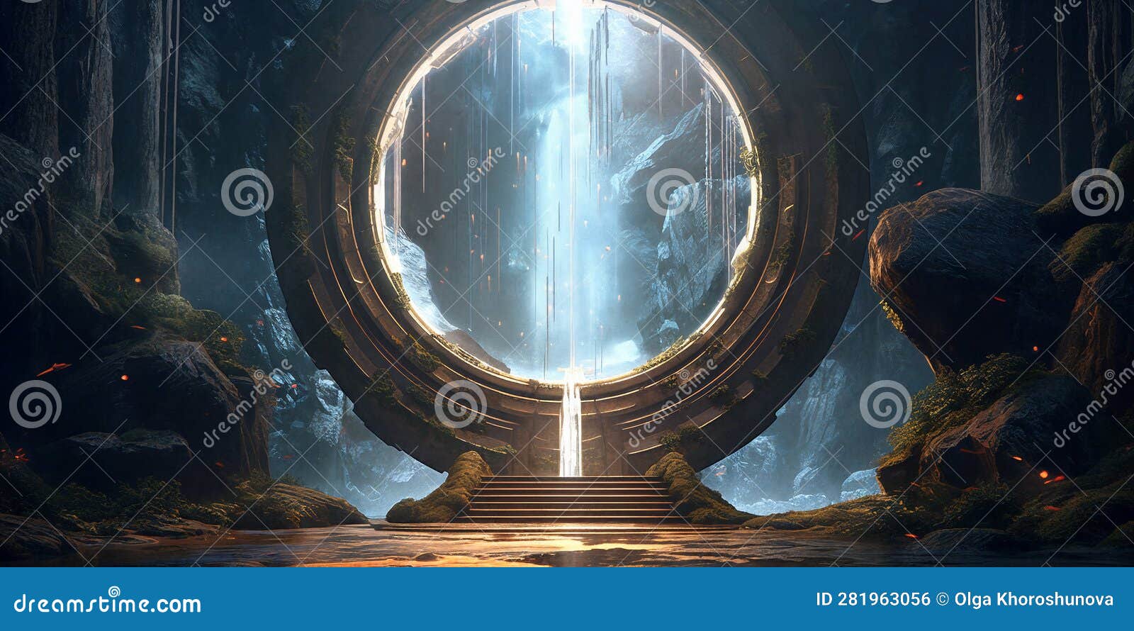 Portal for Teleportation. AI Generative Stock Illustration ...