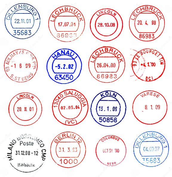 Circular postage stamps stock illustration. Illustration of europe ...