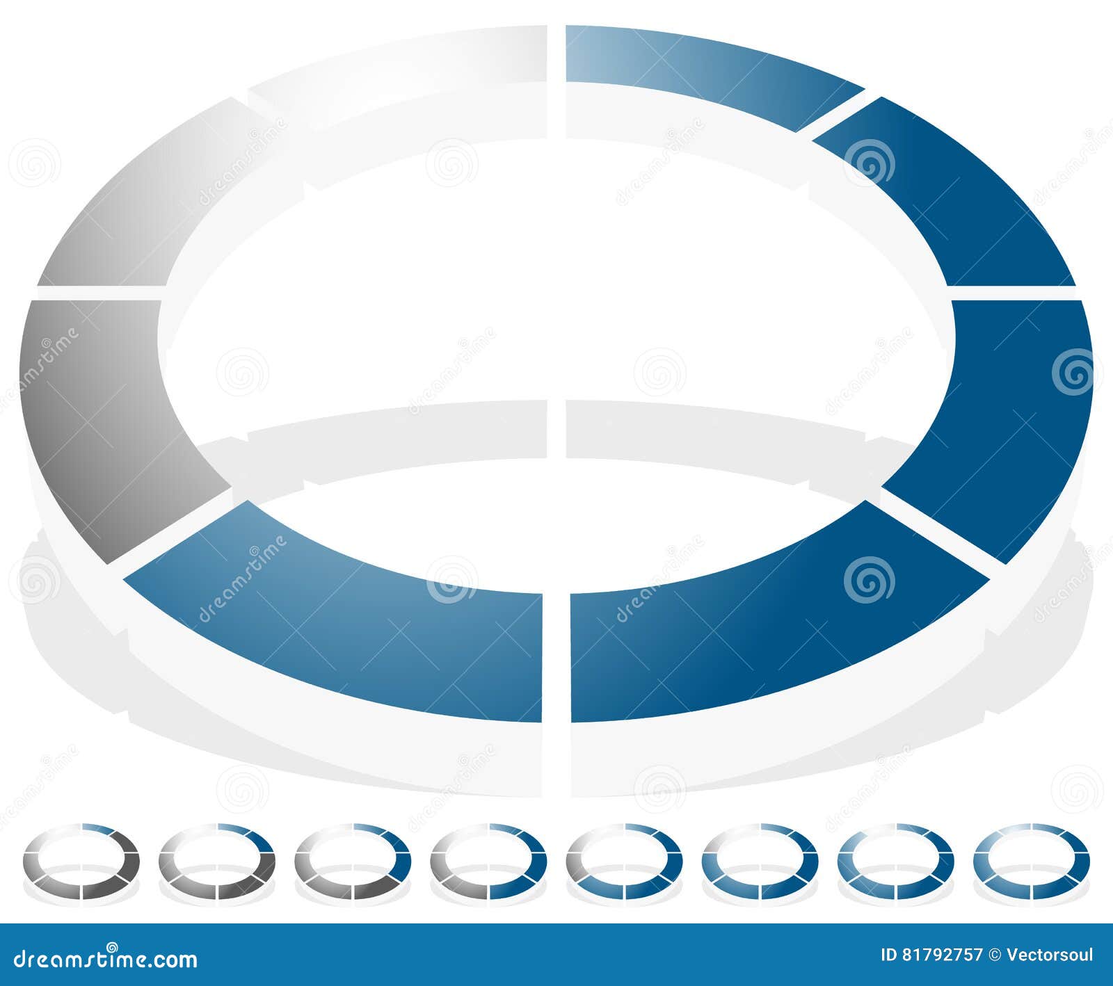Circular Preloader, Progress Indicator Icon W/ 8 Steps. Buffer S Vector ...