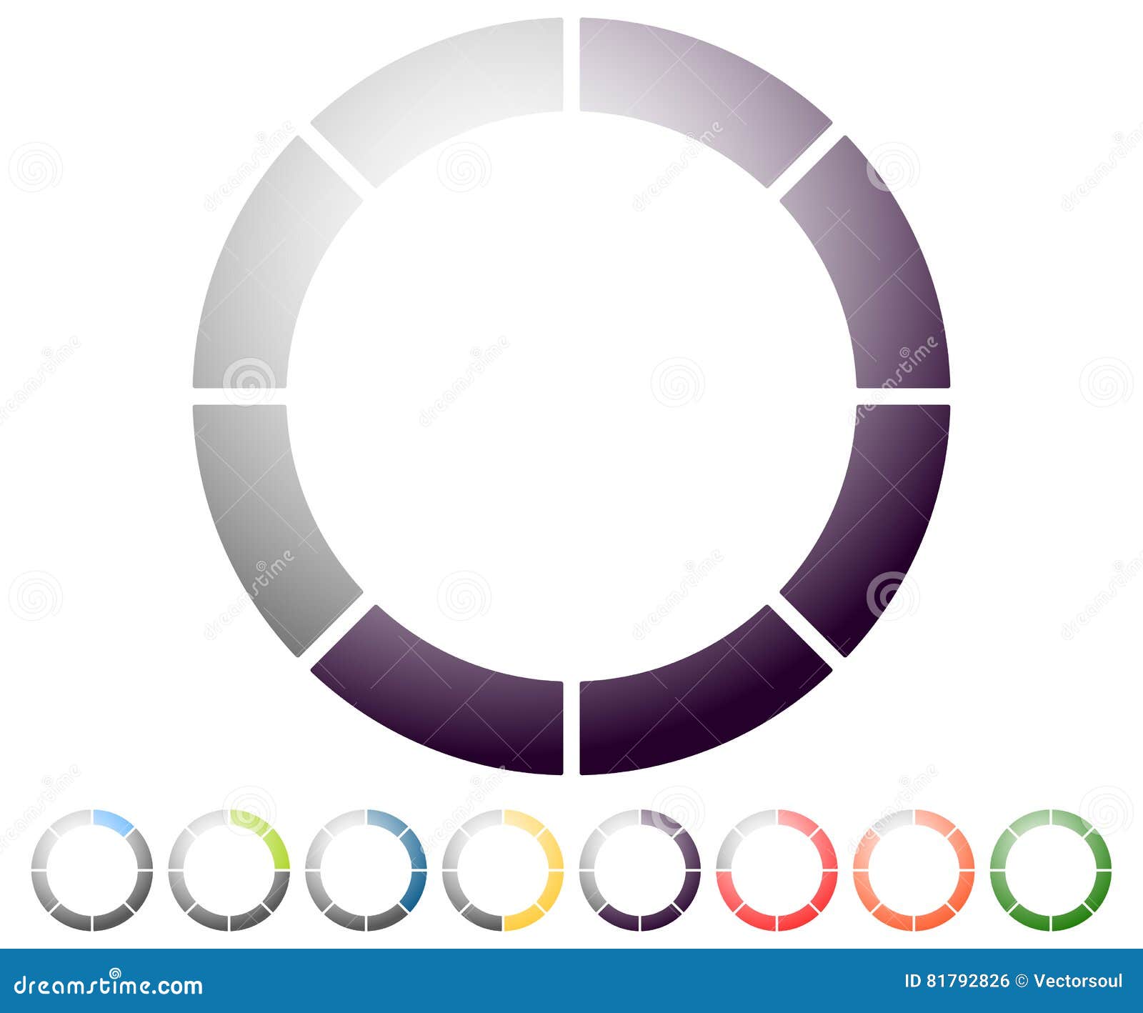 Circular Preloader, Progress Indicator Icon W/ 8 Steps. Buffer S Vector ...