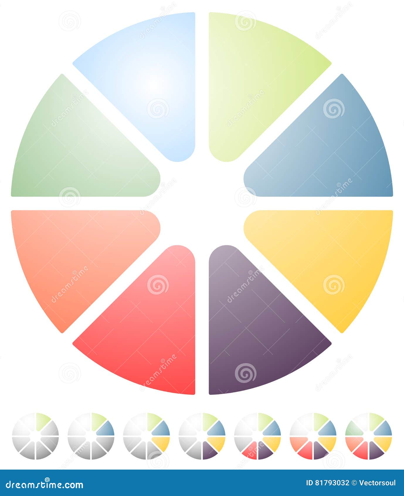 Circular Preloader, Progress Indicator Icon W/ 8 Steps. Buffer S Stock ...
