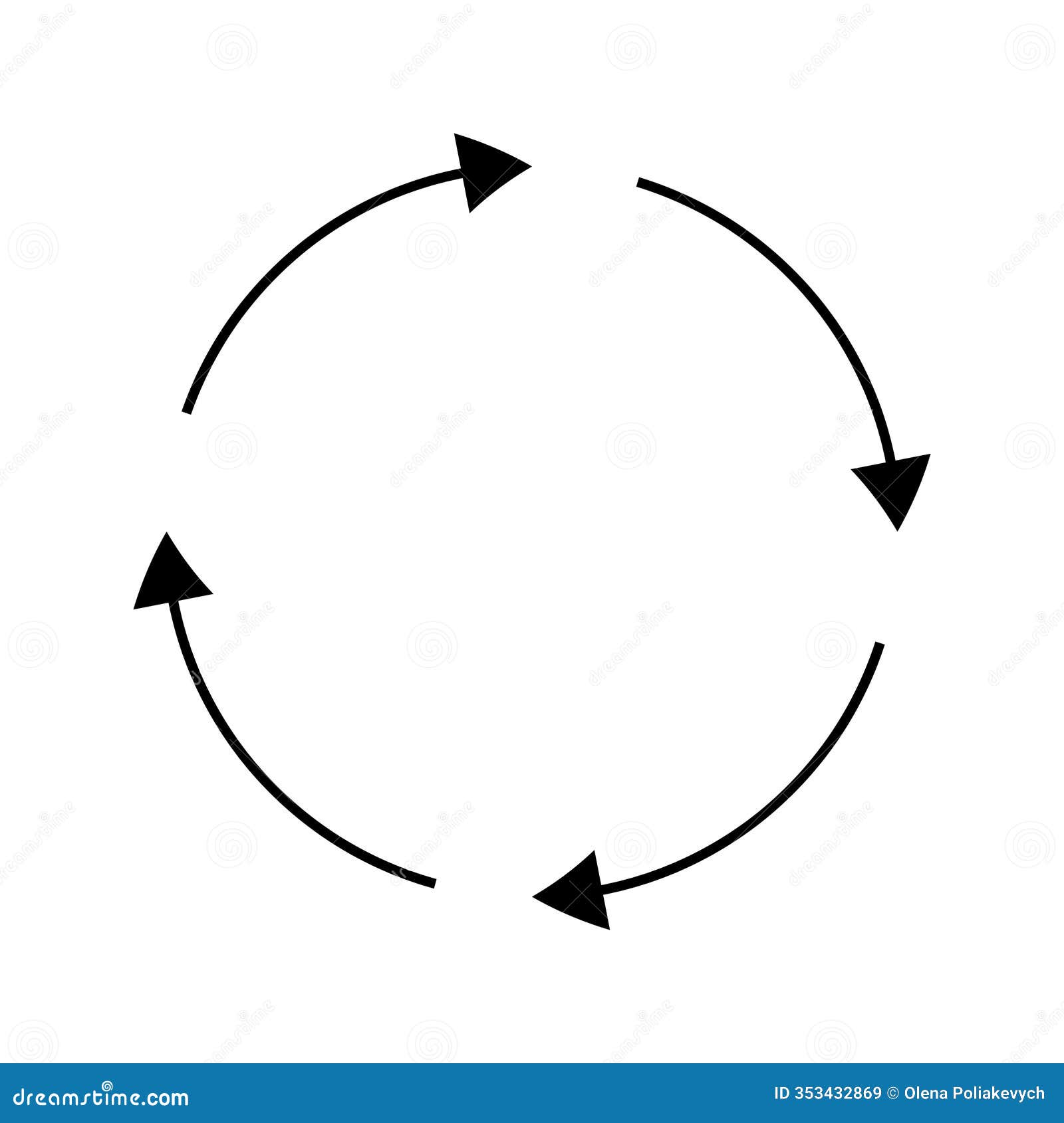 Circular Process Flow. Rotating Arrows Symbol. Curved Motion Icon ...