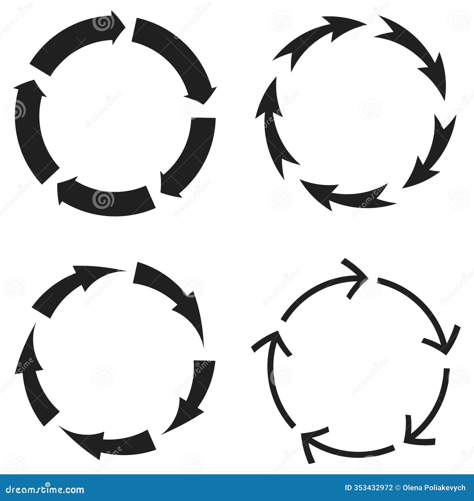 Rotating Arrows. Concentric, Radial, And Circular Arrow Element. Cycle ...
