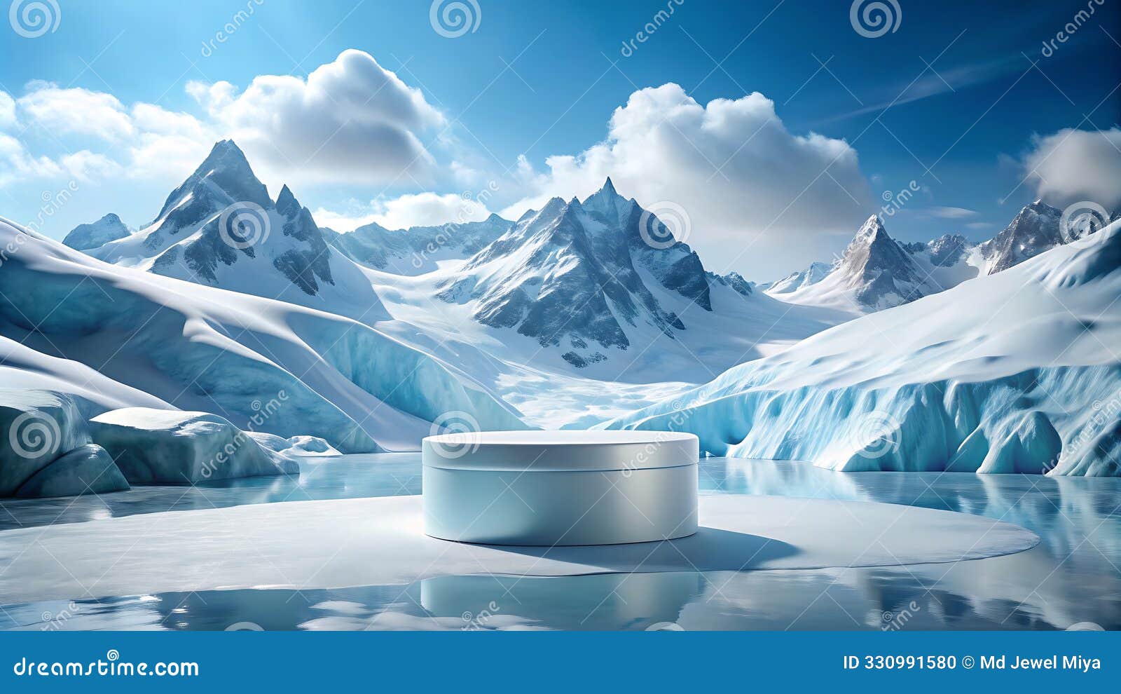 Podium Glacier Cool Ice Background Stage. Ice Background Podium Cold ...