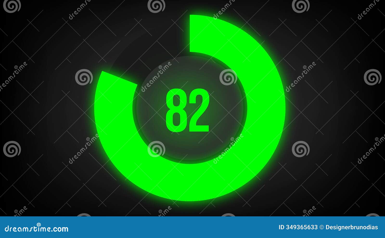 Circular Progress Bar with Bright Neon Green Light in 82 Stock ...