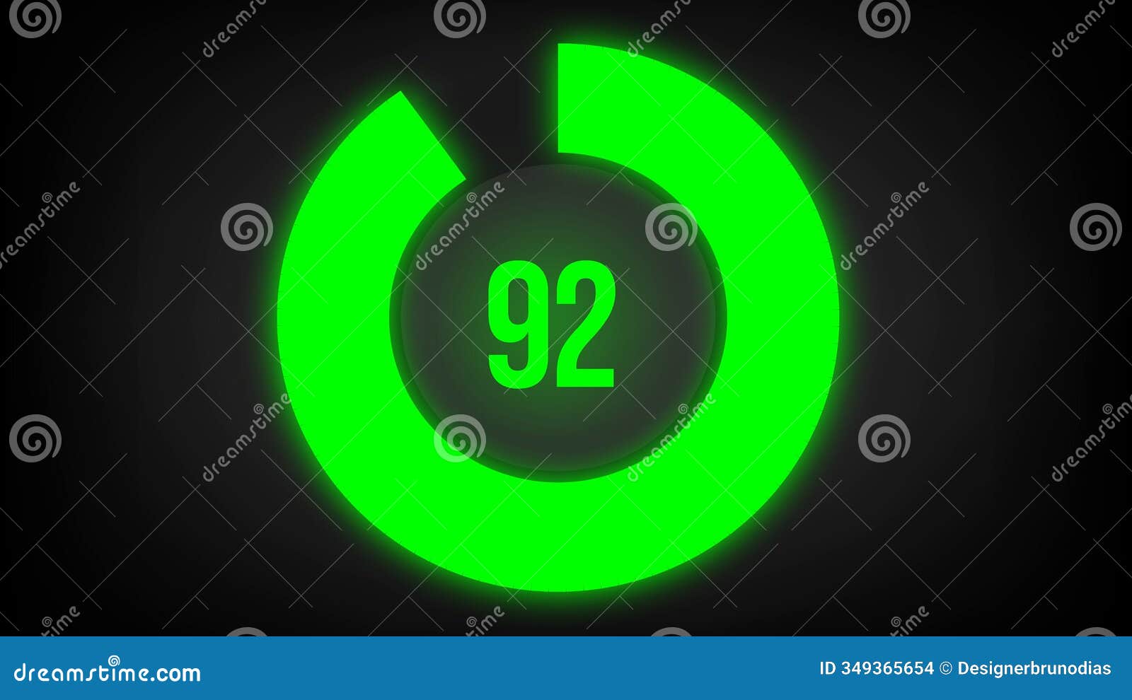 Circular Progress Bar with Bright Neon Green Light in 92 Stock ...