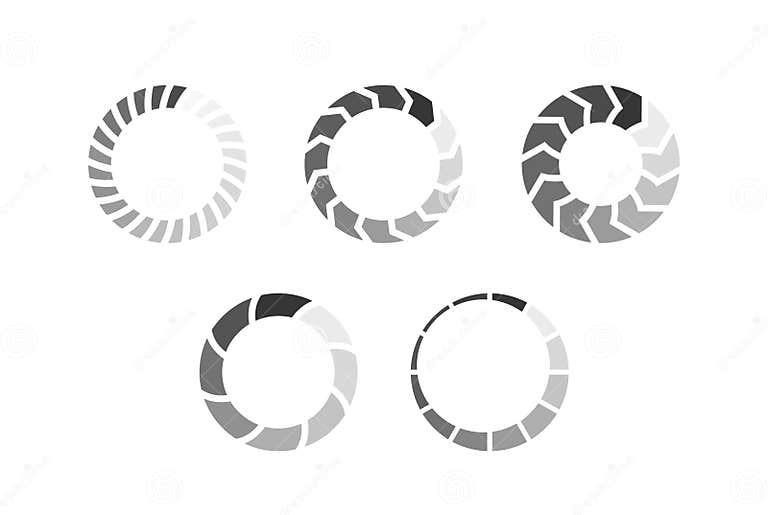 Circular Progress Icons Symbolize Process of Loading, Downloading, or ...