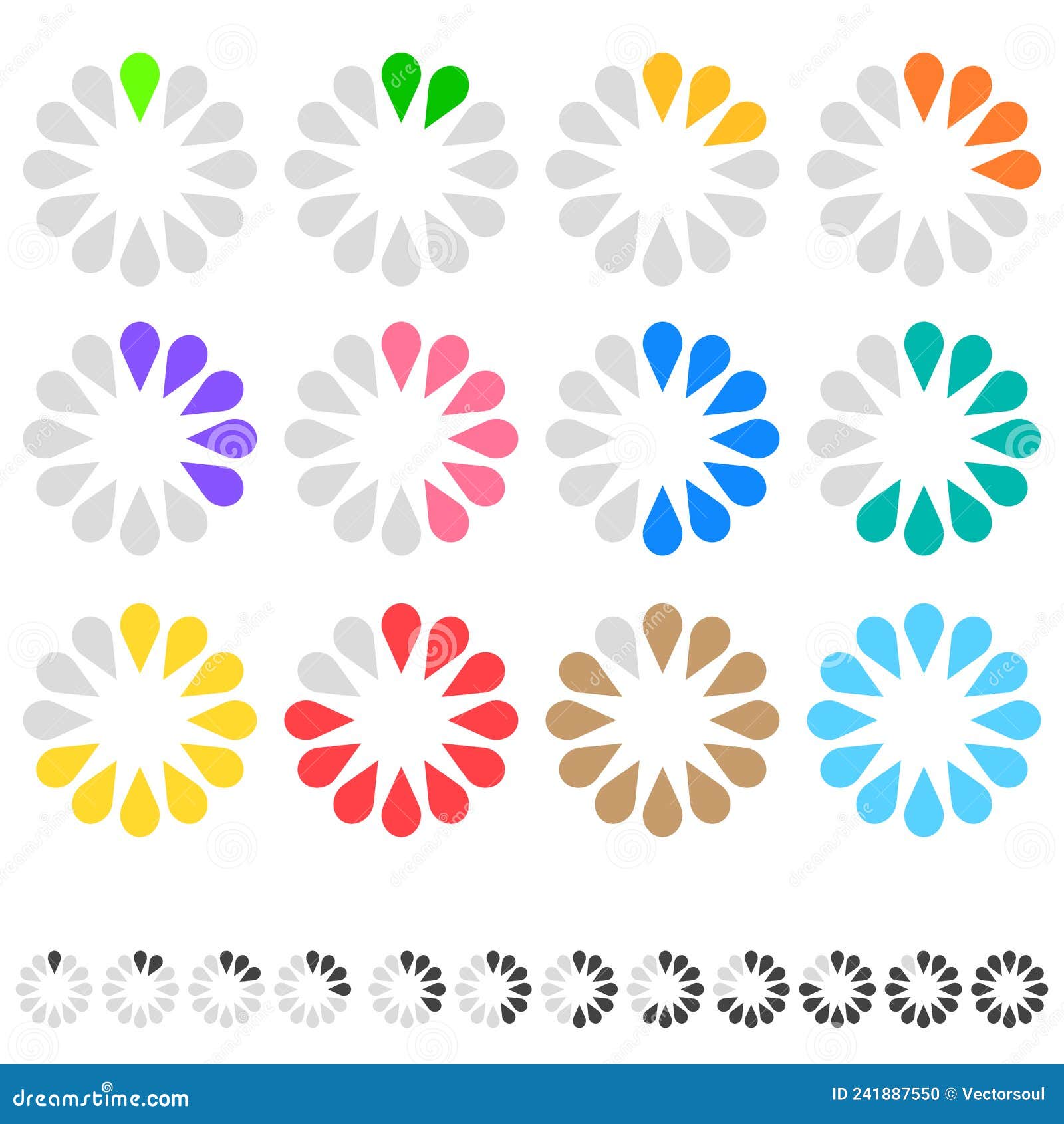 Circular Progress, Level Indicators from 1 To 12 Stock Vector ...