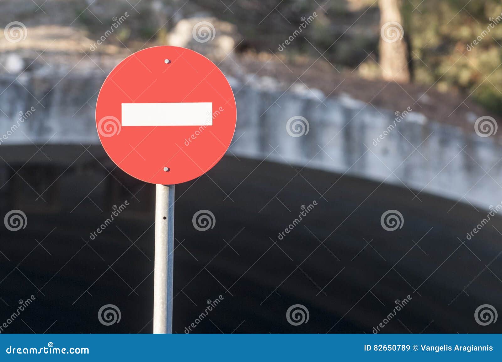 Circular Prohibited Road Sign Close Up Stock Image - Image of caution ...