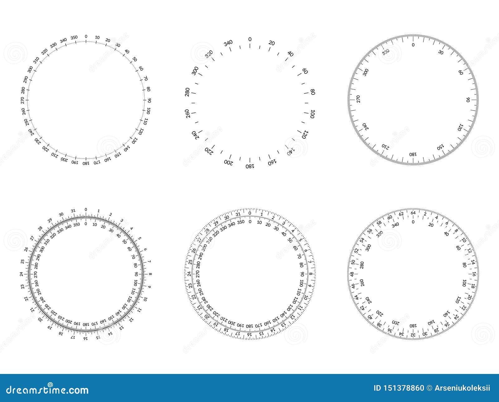 Circular Protractor. Measuring Degrees Tool. Round Scale, Level ...